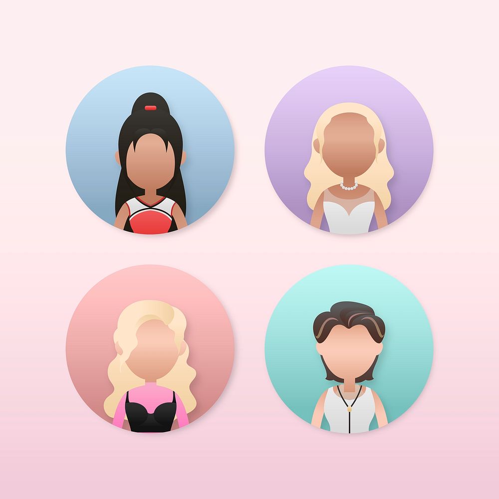 Set diverse women avatar character | Premium PSD - rawpixel