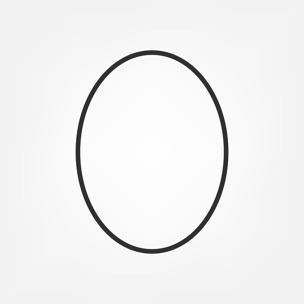 Stroke oval geometric shape vector | Premium Vector - rawpixel