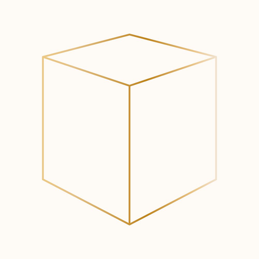 Minimal gold cube shape vector | Free Vector - rawpixel