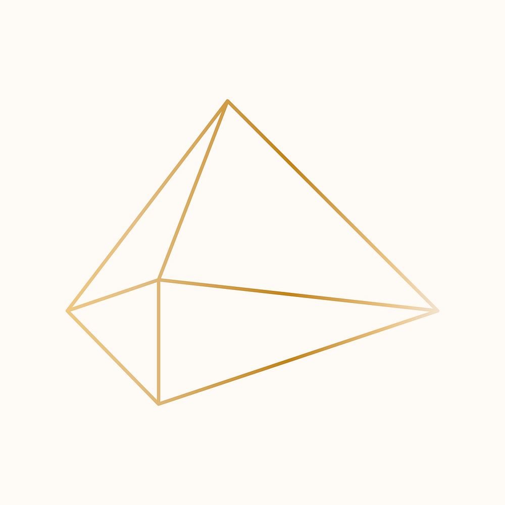 Minimal gold oblique pyramid shape | Premium Vector - rawpixel
