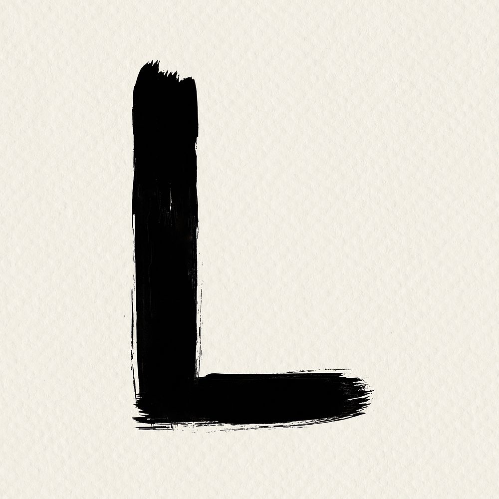 Alphabet L brush stroke hand | Premium PSD - rawpixel