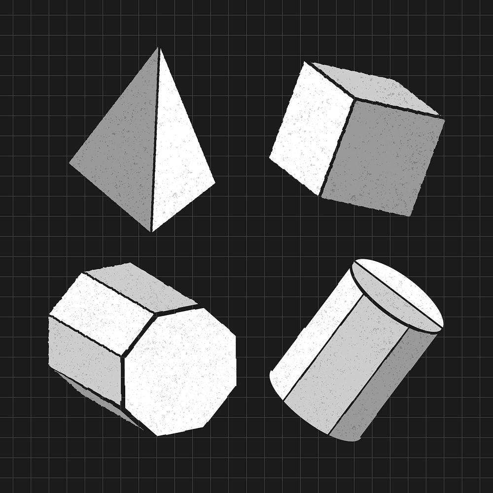 3D geometric shape set vector | Premium Vector - rawpixel