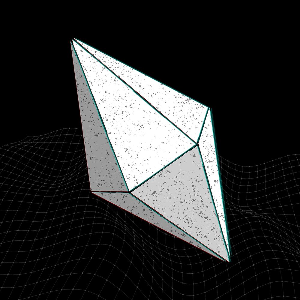 3D hexagonal bipyramid glitch effect | Premium PSD - rawpixel