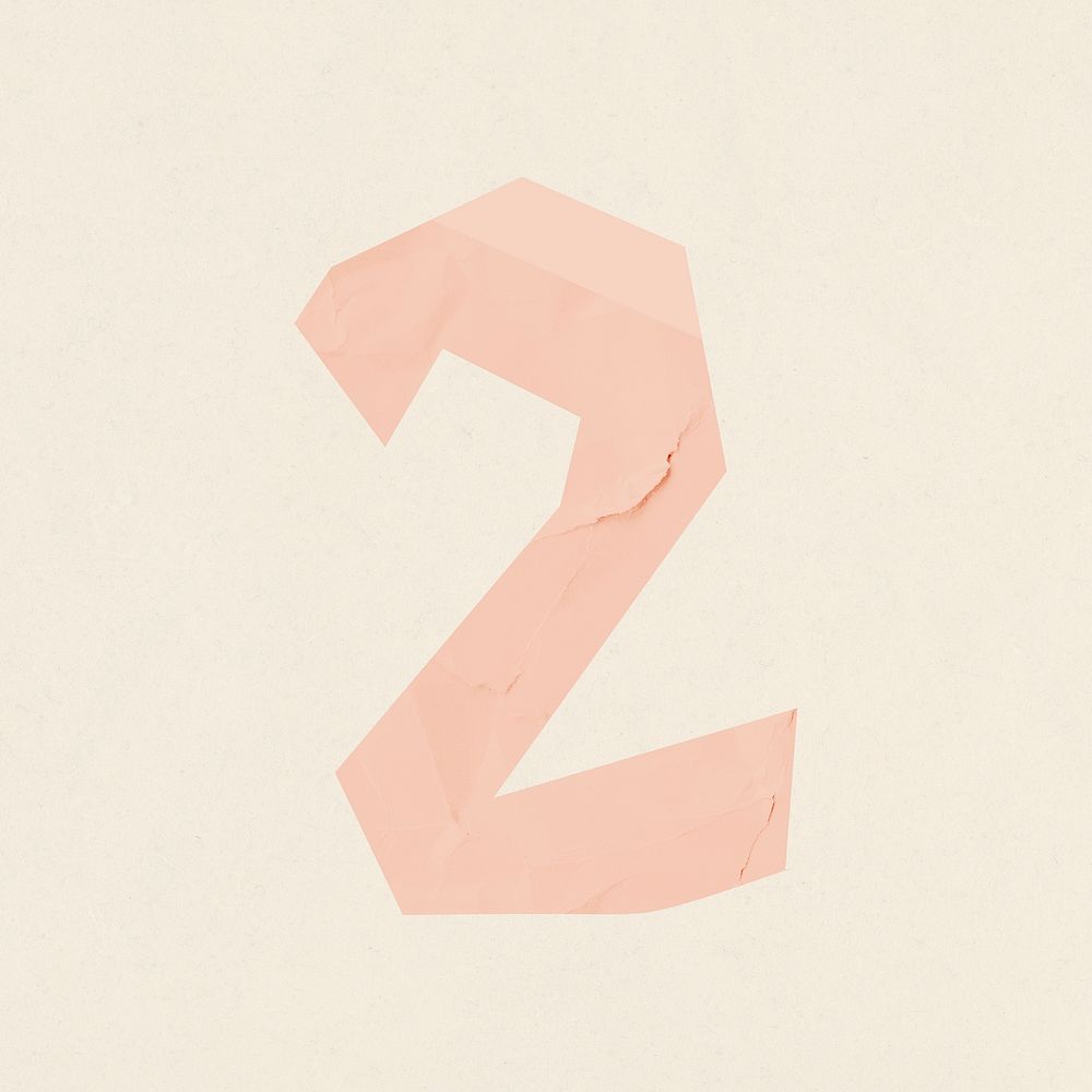 Paper cut number 2 font | Free PSD - rawpixel