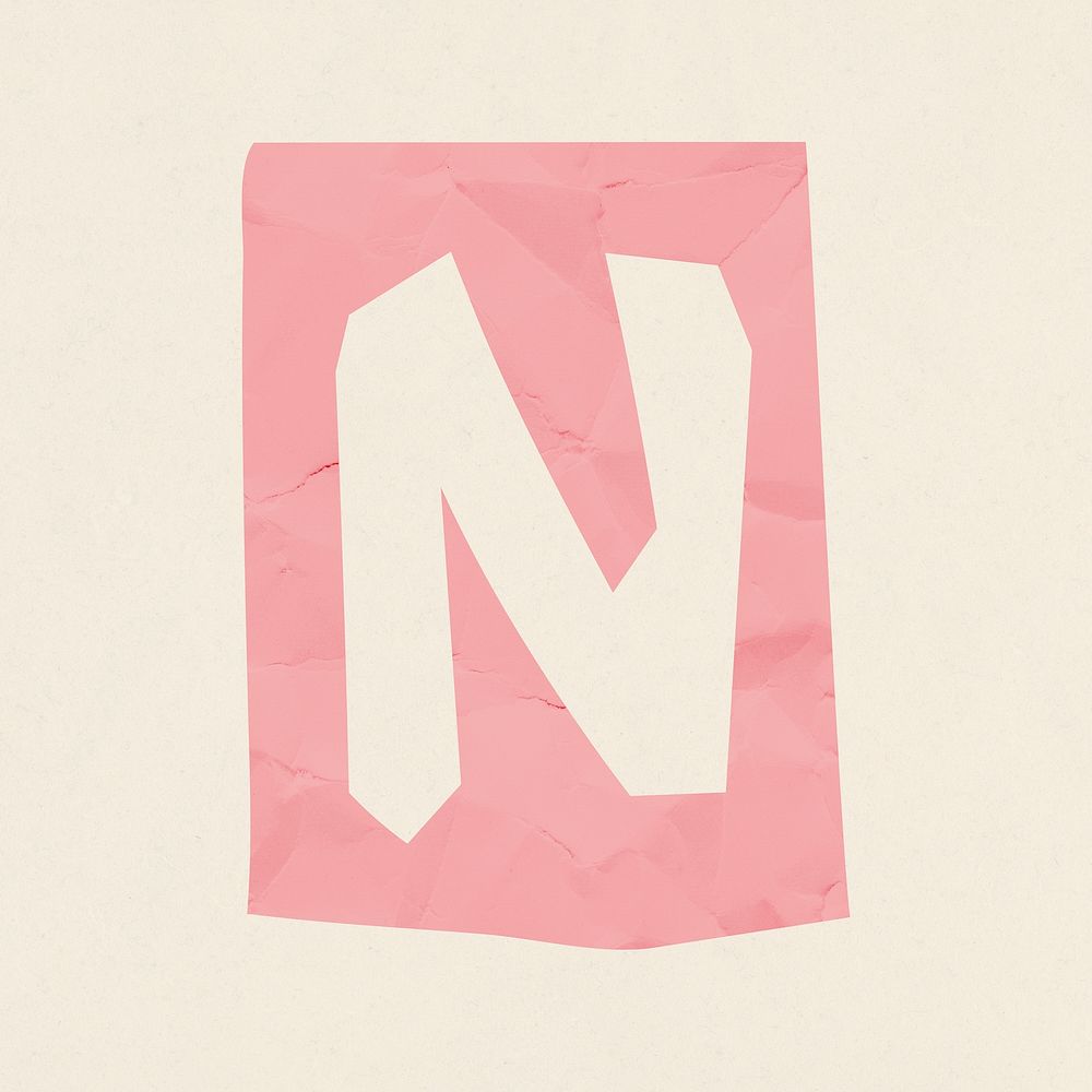 N letter paper cut alphabet | Premium PSD - rawpixel