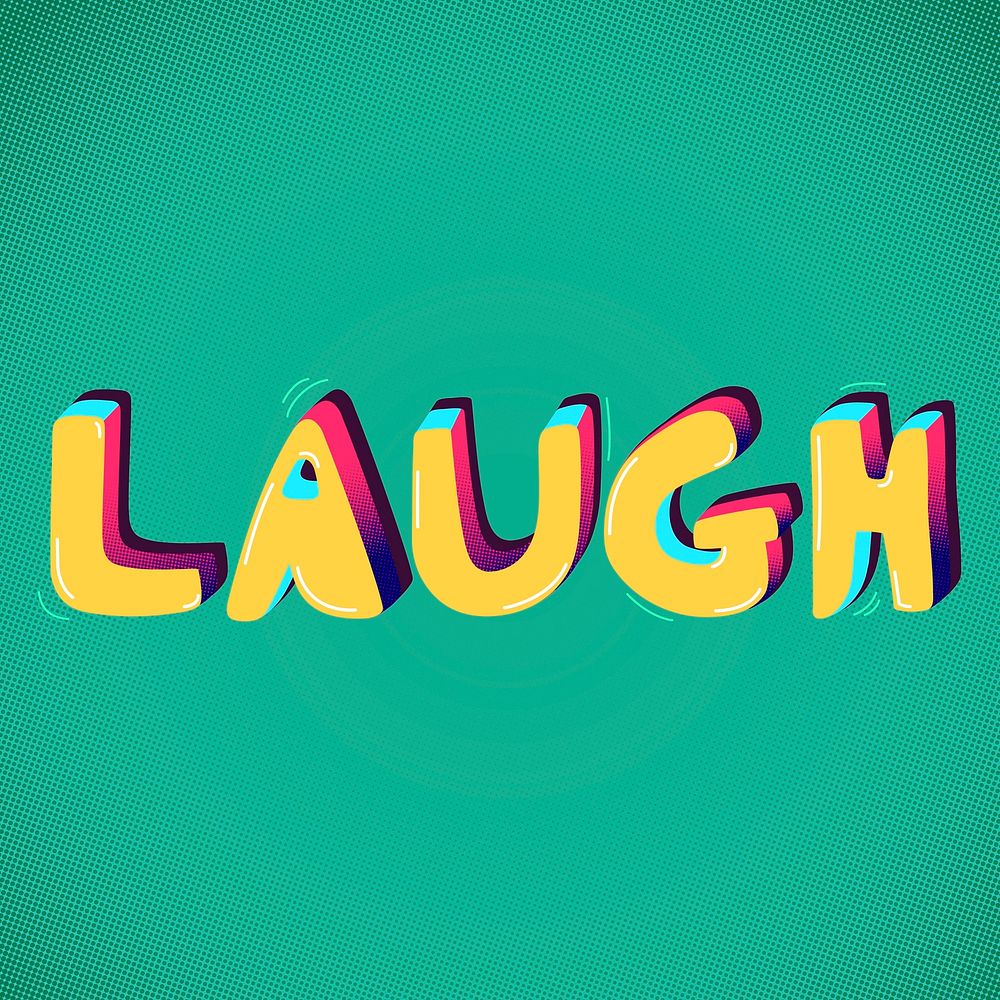 Laugh funky word typography green | Free Photo - rawpixel