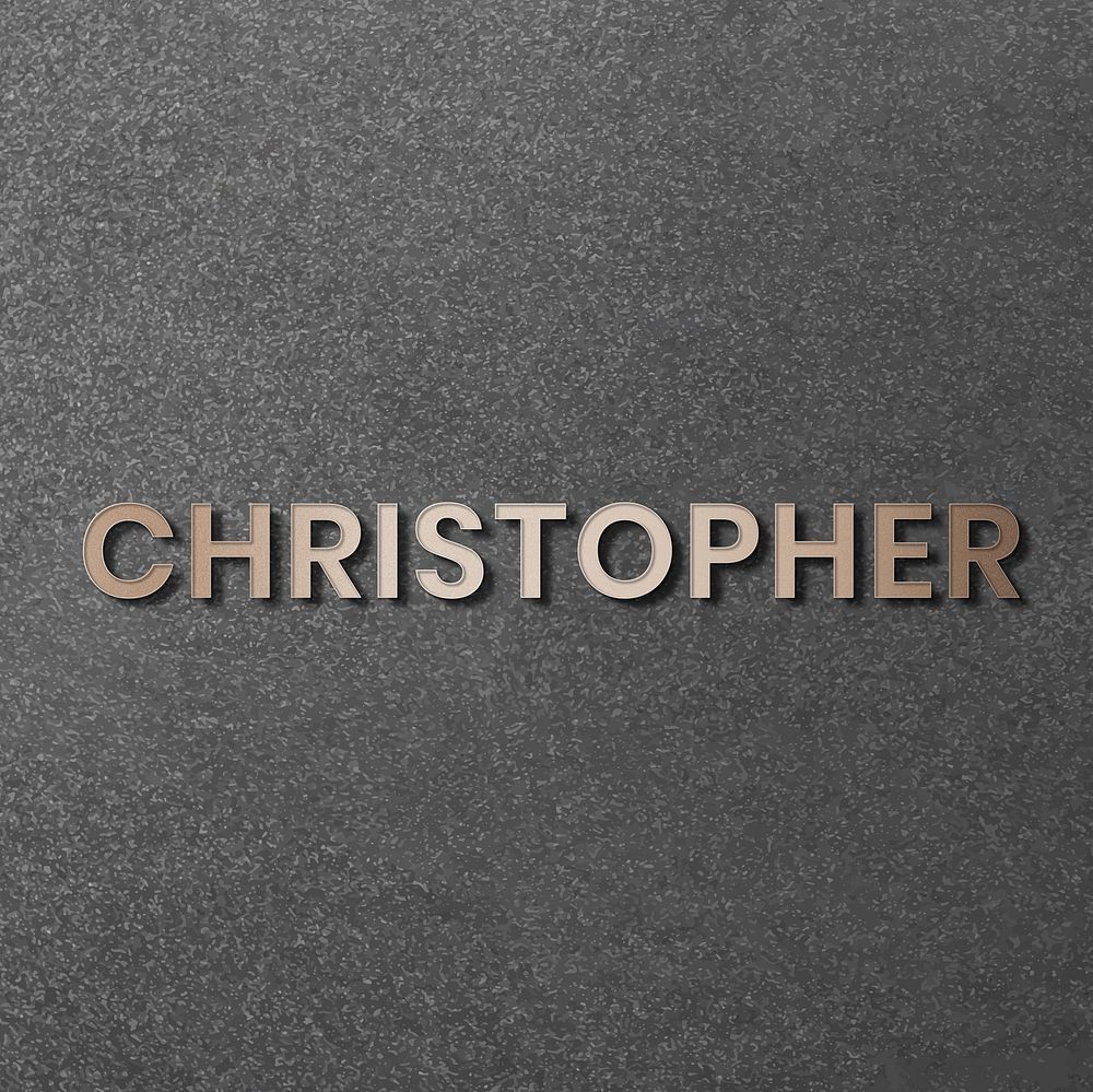 Christopher typography gold design element | Premium Vector - rawpixel