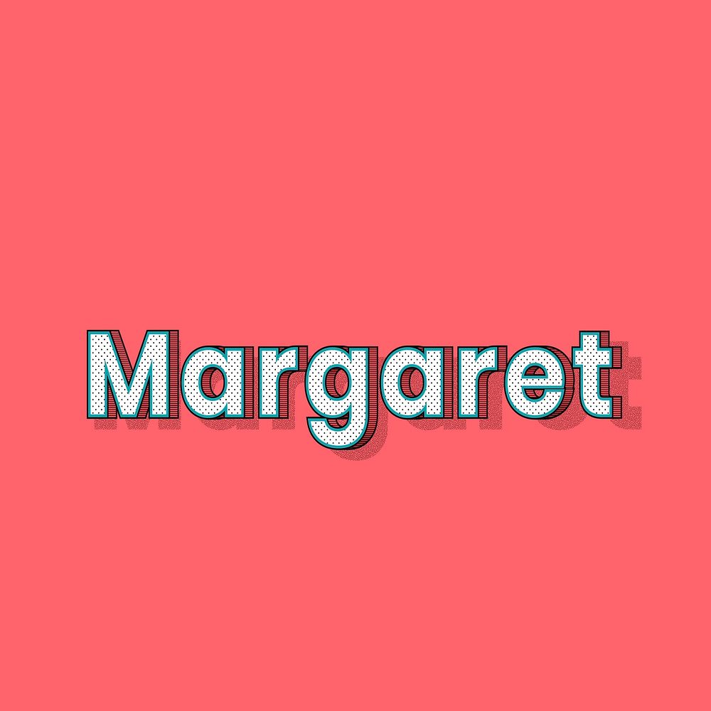 Margaret name halftone vector word | Free Photo - rawpixel