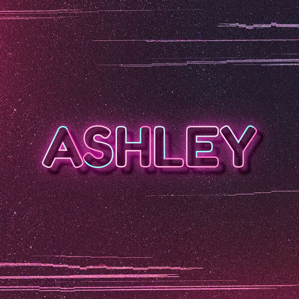 Ashley neon name font typography | Free Photo - rawpixel