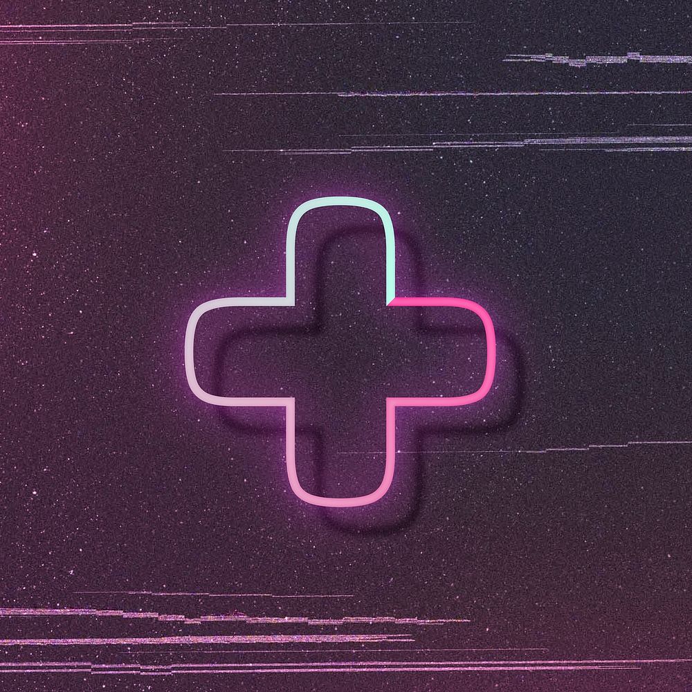 Pink neon glow plus sign | Premium Vector - rawpixel