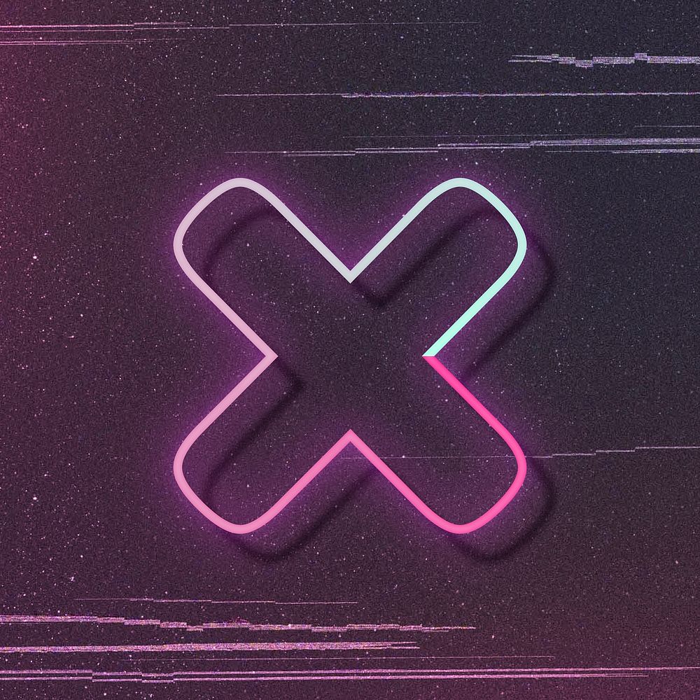 Pink neon glow symbol multiplication | Premium Vector - rawpixel