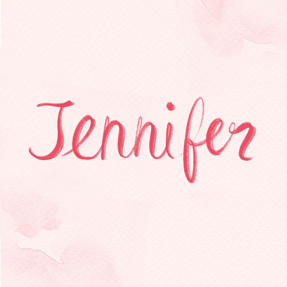Jennifer psd pink name script | Premium PSD - rawpixel
