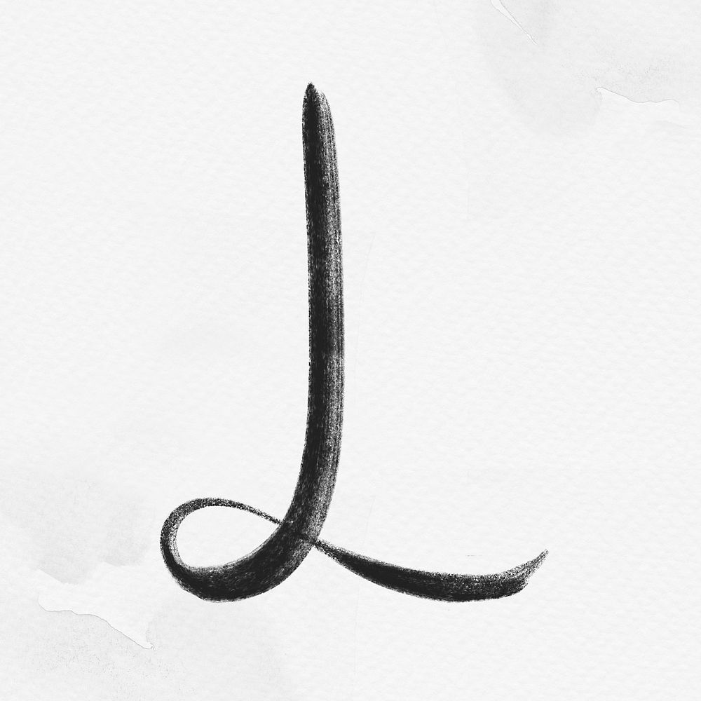 Calligraphy black letter l typography | Free Photo - rawpixel