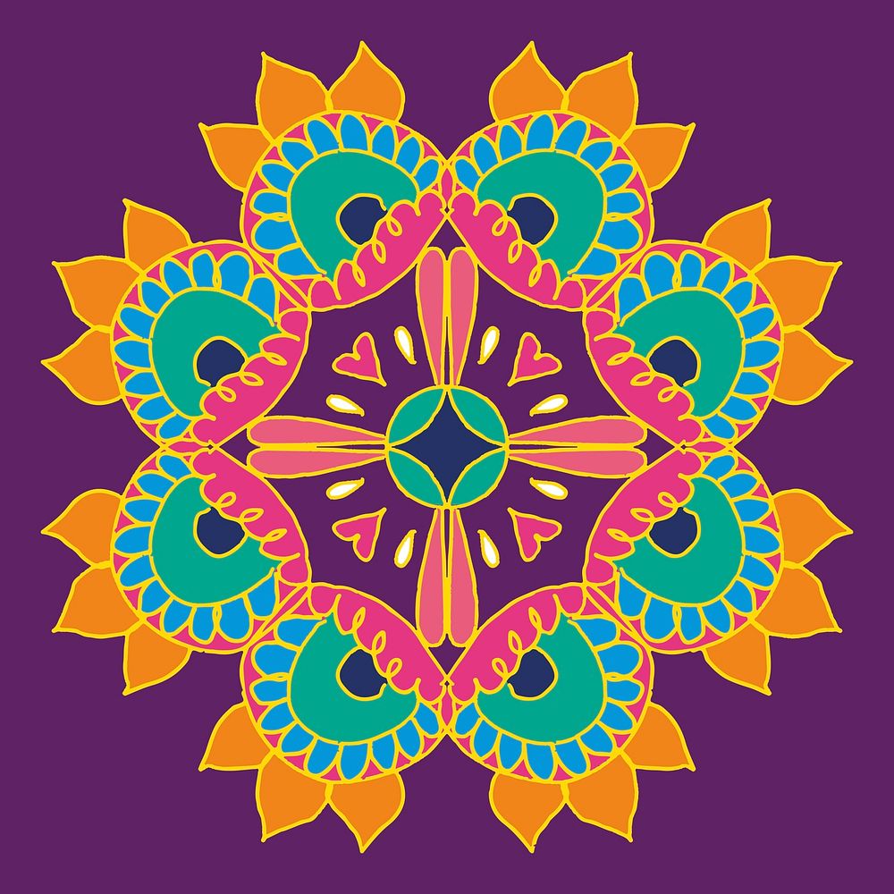 Diwali Indian rangoli vector design | Free Vector - rawpixel