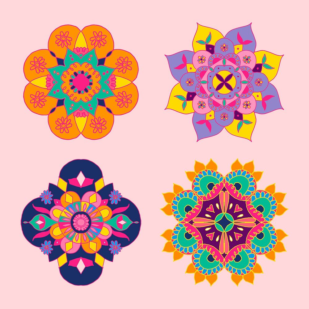 Diwali Indian rangoli vector flower | Premium Vector - rawpixel