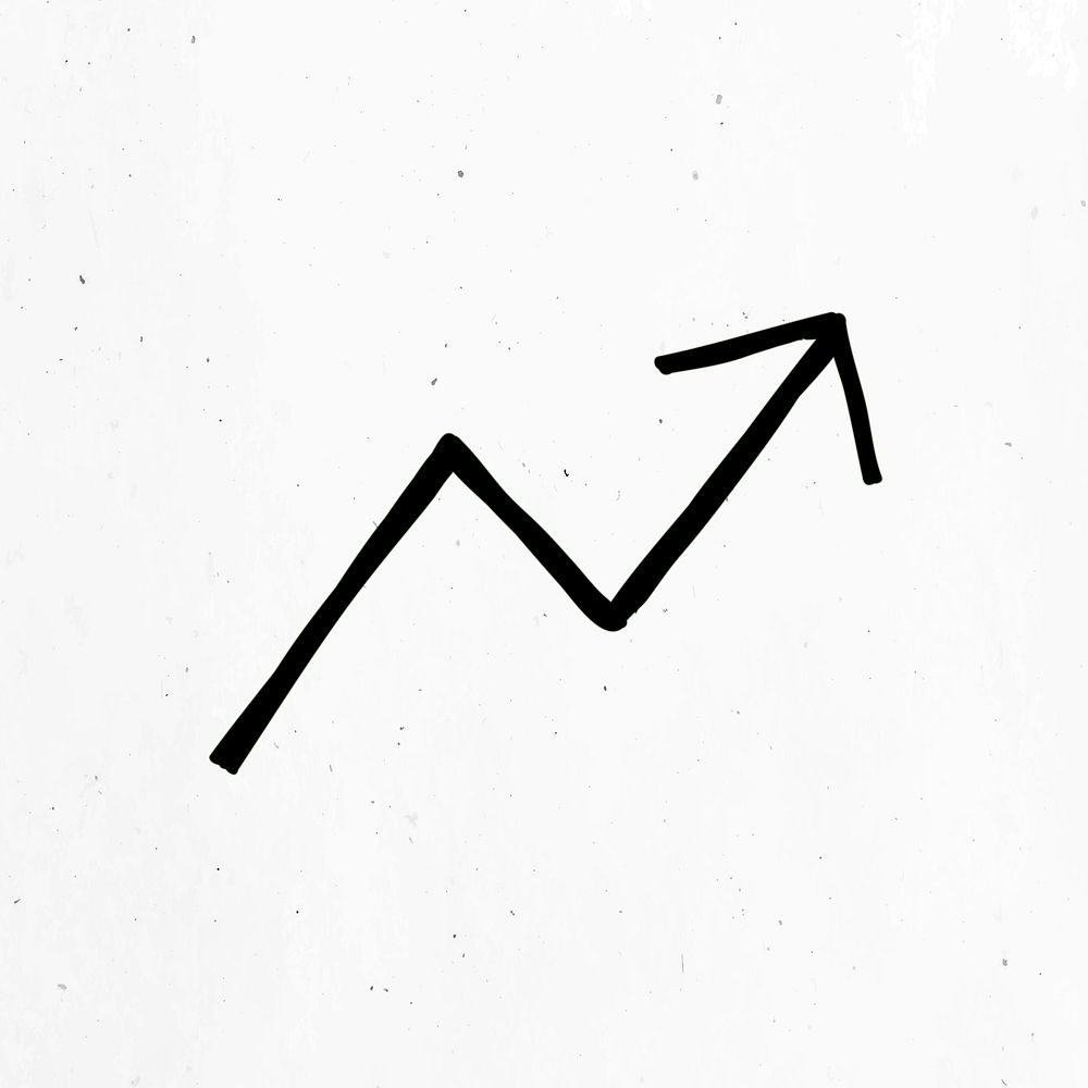 Black rising arrow vector clipart | Premium Vector - rawpixel