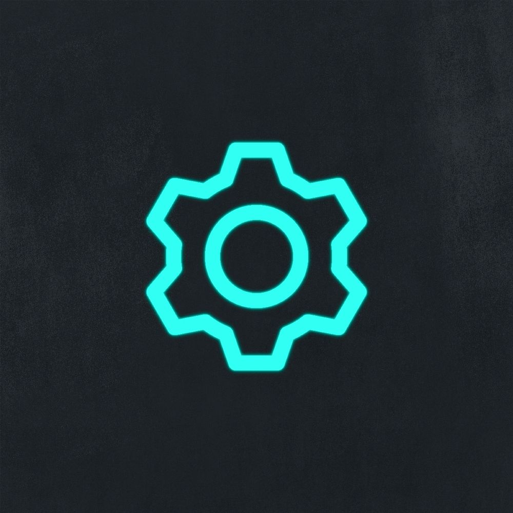 Neon blue setting icon vector | Premium Vector - rawpixel