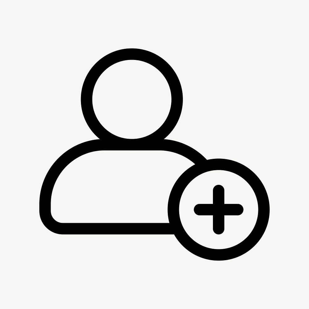 Add friend outlined icon vector | Premium Vector - rawpixel