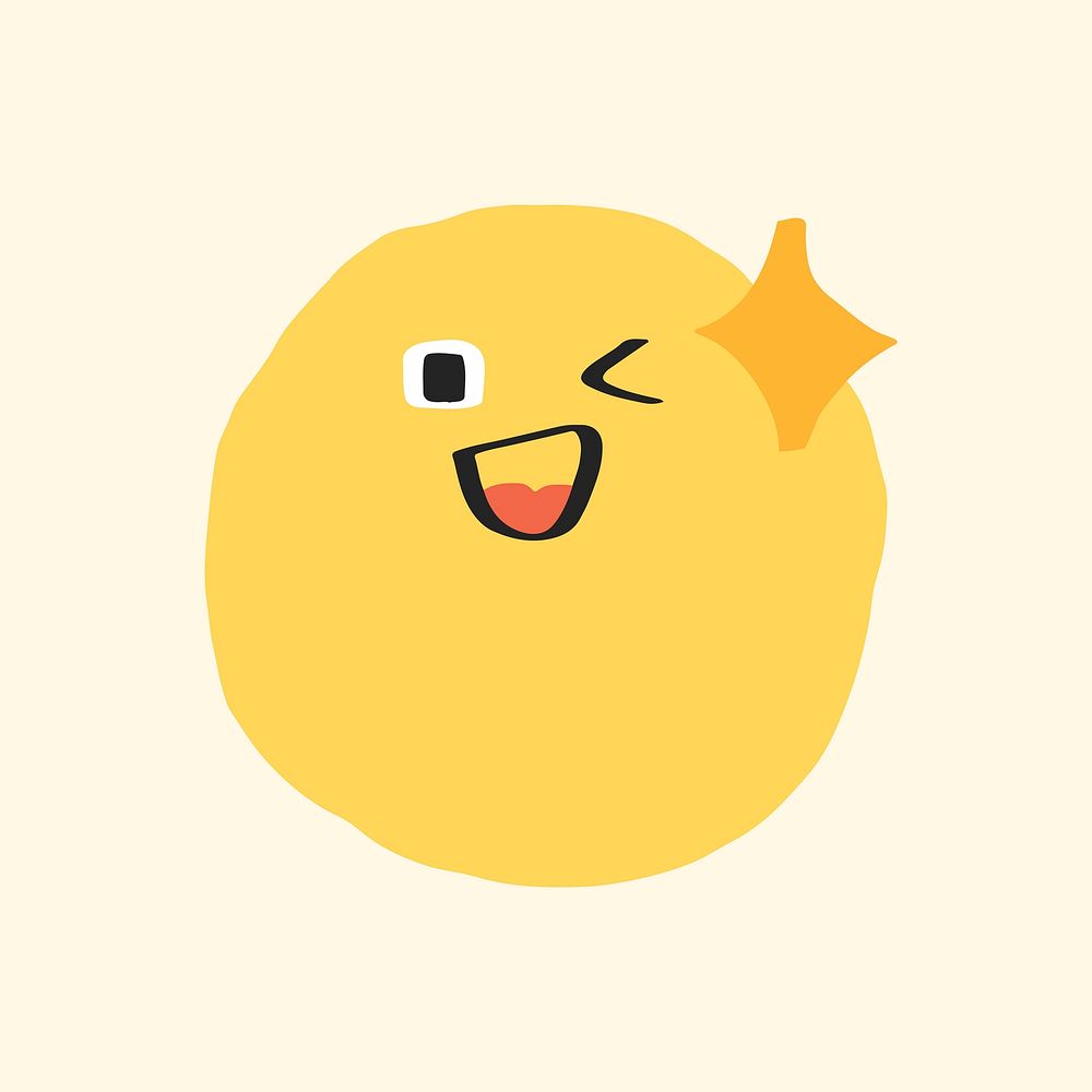 Winking face sticker vector doodle | Premium Vector - rawpixel