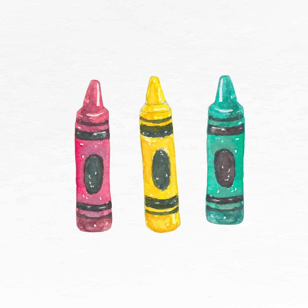 Crayon watercolor vector education graphic | Premium Vector ...