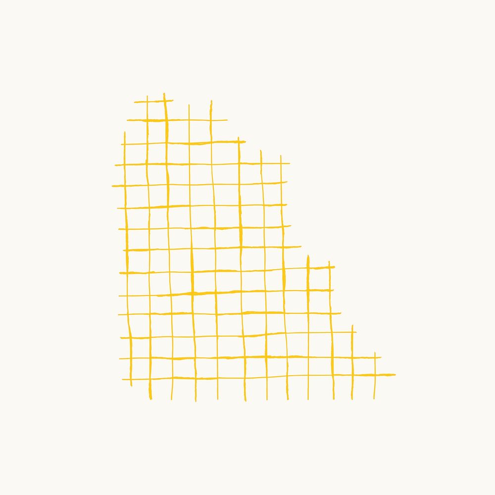 Yellow abstract grid vector doodle | Premium Vector - rawpixel