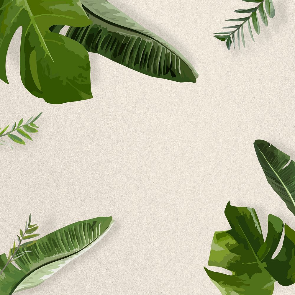 Green leaf border frame, banana | Premium Photo Illustration - rawpixel