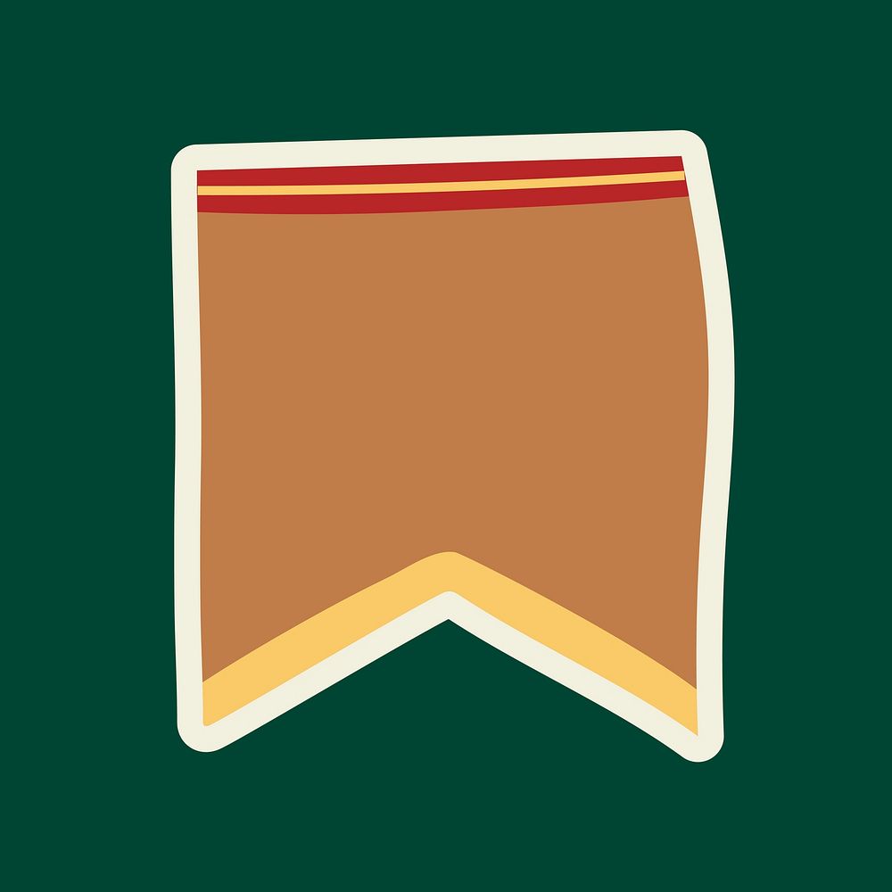 Brown flag badge sticker vector | Premium Vector - rawpixel