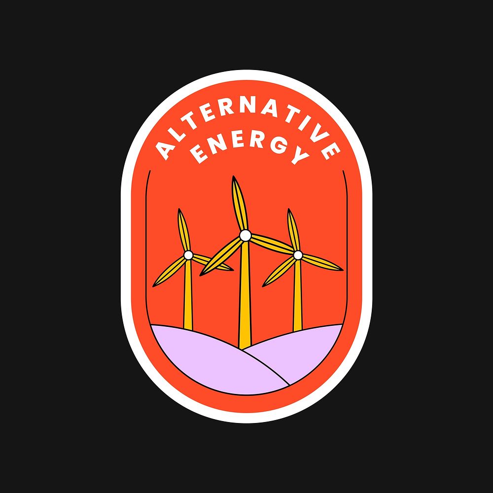 Colorful alternative energy badge wind | Premium Photo - rawpixel