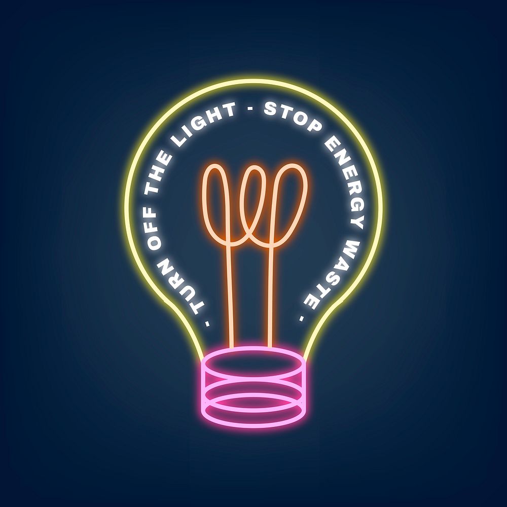 LED bulb badge illustration, energy | Free Photo - rawpixel