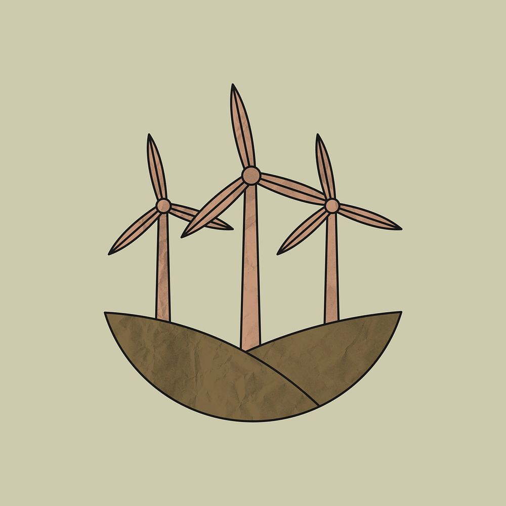 Wind turbine sticker vector renewable | Free Vector - rawpixel
