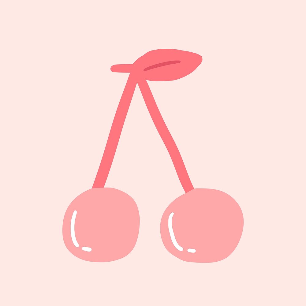 Pink cherry illustration | Free Photo - rawpixel