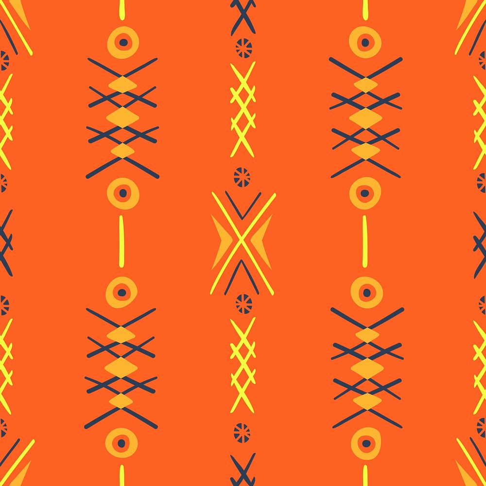 Tribal seamless pattern background, orange | Free Photo - rawpixel