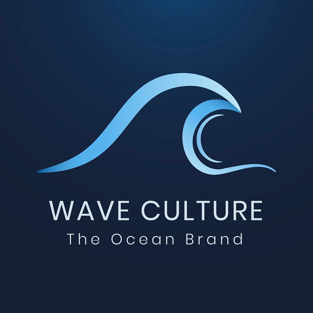 Wave business logo clipart, blue | Premium Photo - rawpixel