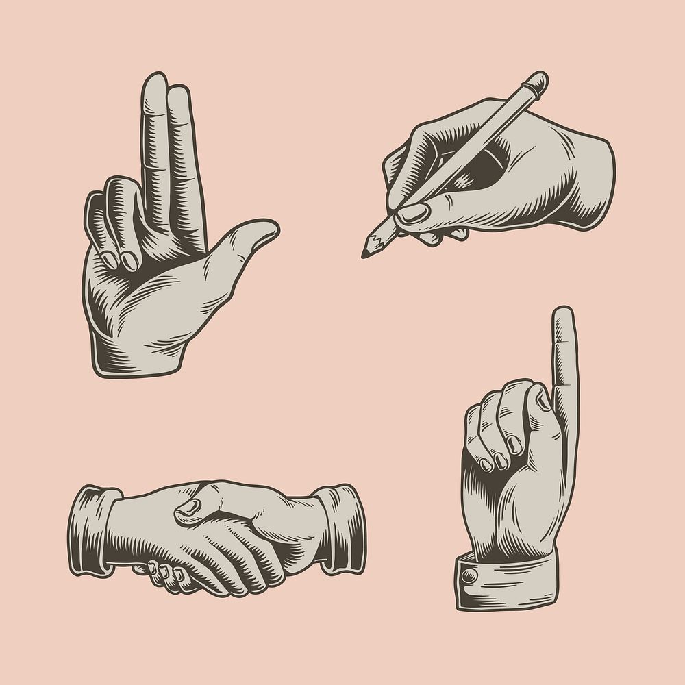 Cool hand gesture symbol set | Premium Vector - rawpixel