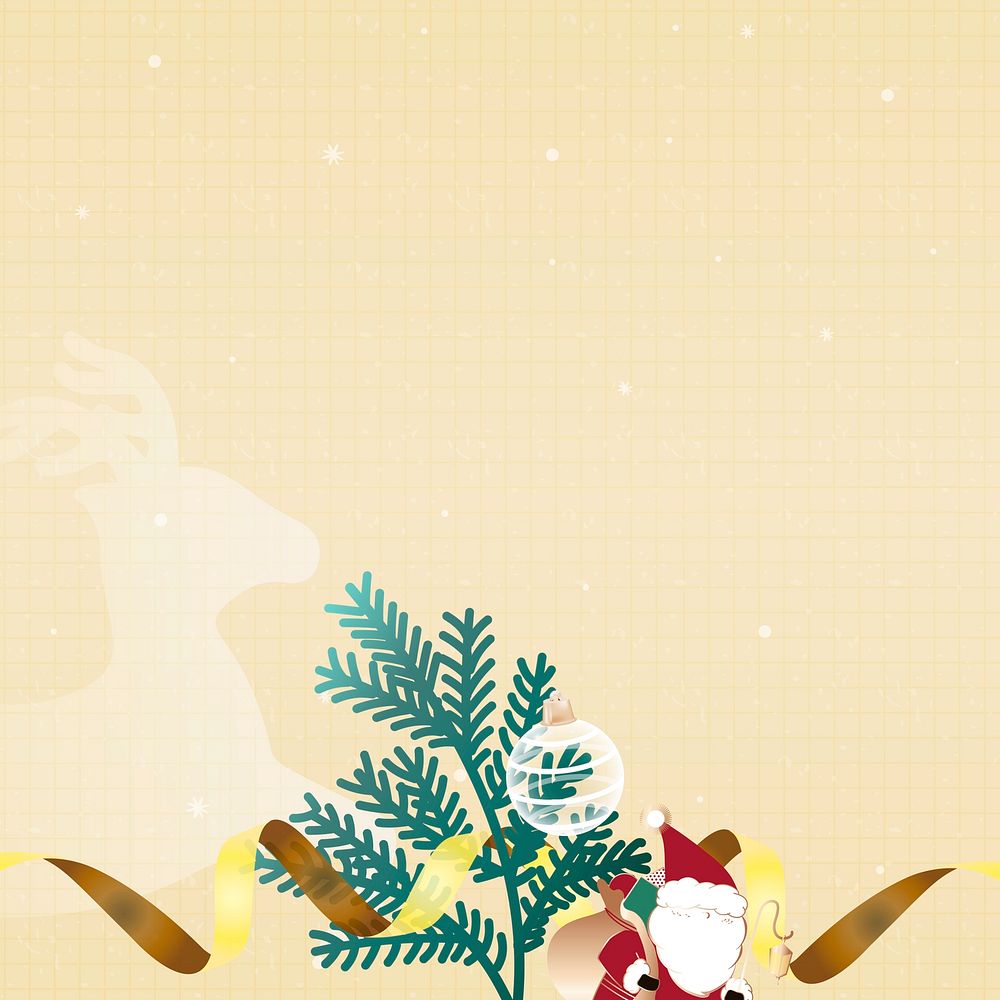 Christmas doodle yellow notepaper background | Premium Vector - rawpixel