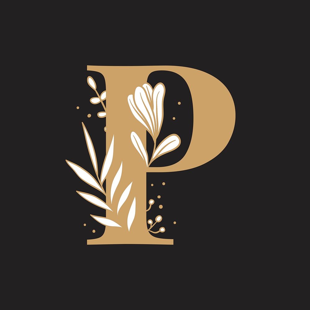 Floral letter P font typography | Free Photo - rawpixel