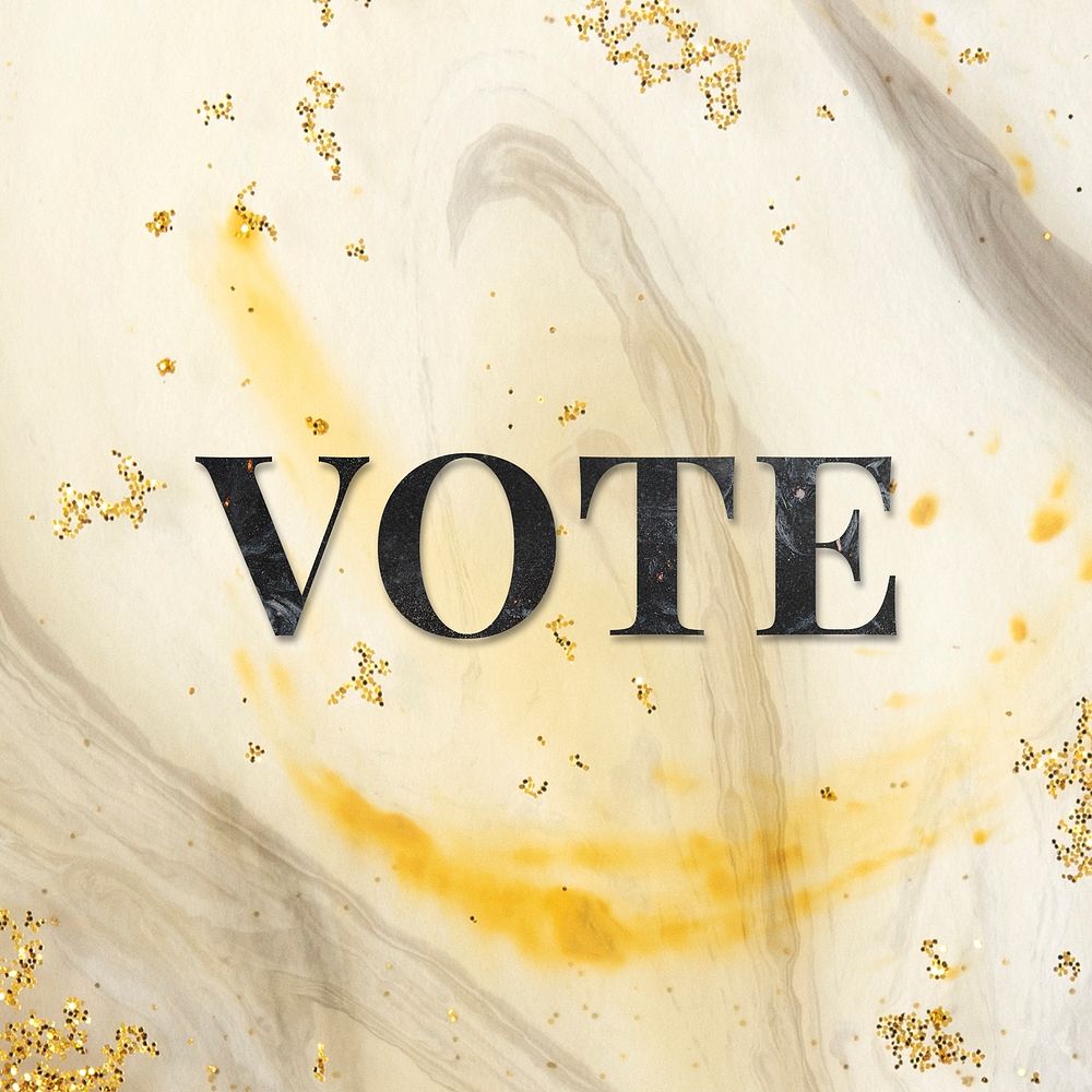 Vote word lettering font gold | Free Photo - rawpixel