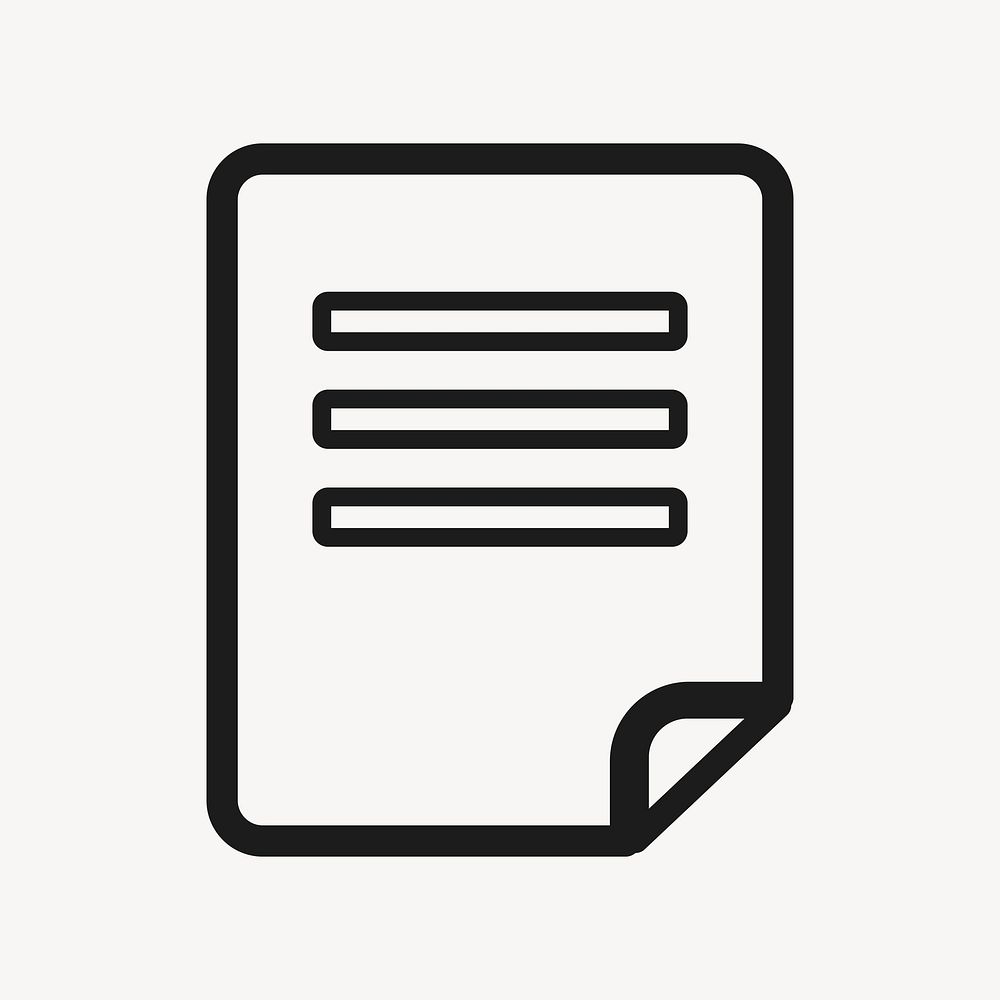 Document icon, black design element | Premium Vector - rawpixel