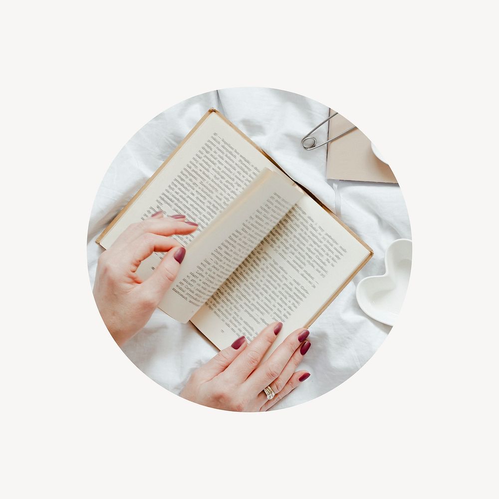 Book badge sticker, circle profile | Premium PSD - rawpixel