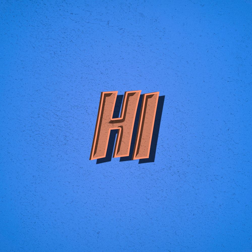Hi word retro style typography | Free Photo - rawpixel