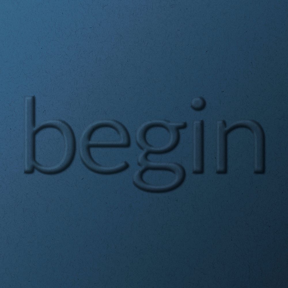 Word begin embossed typography paper | Free Photo - rawpixel