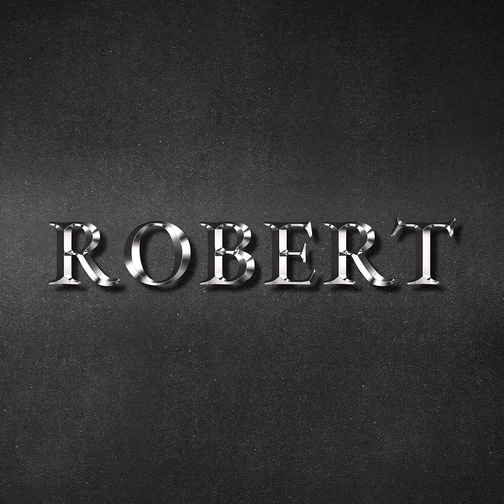 Robert typography silver metallic effect | Free Photo - rawpixel