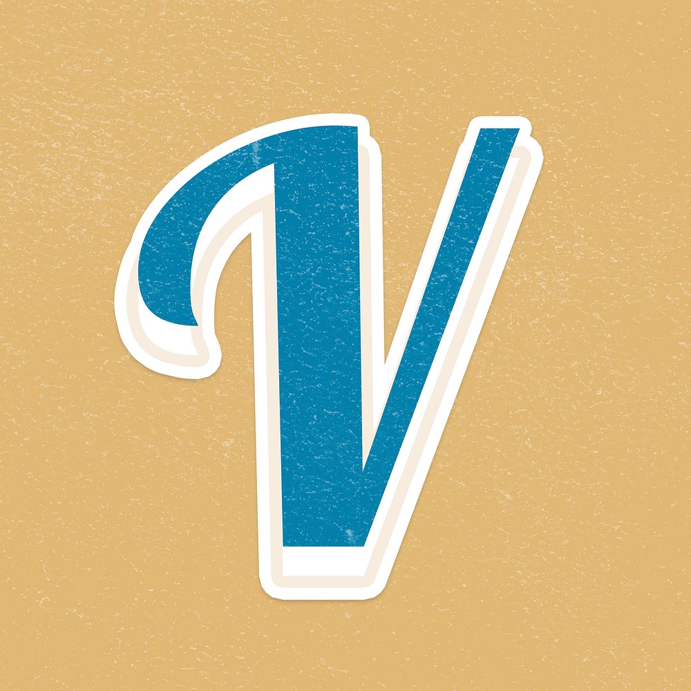 Psd letter V bold retro | Free PSD - rawpixel