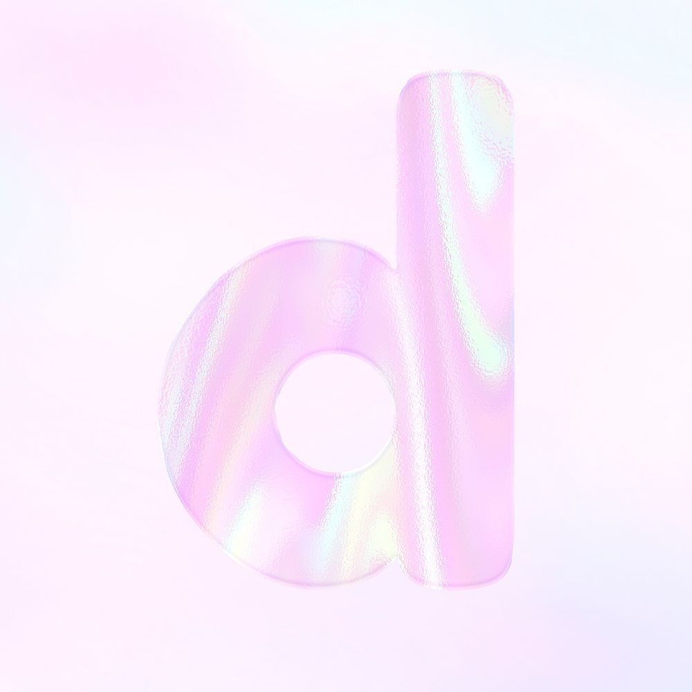 Pastel holographic alphabet letter d | Premium PSD - rawpixel
