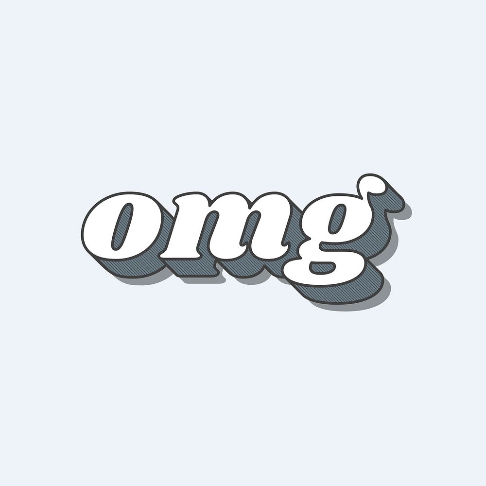 Omg word retro typography vector | Premium Vector - rawpixel