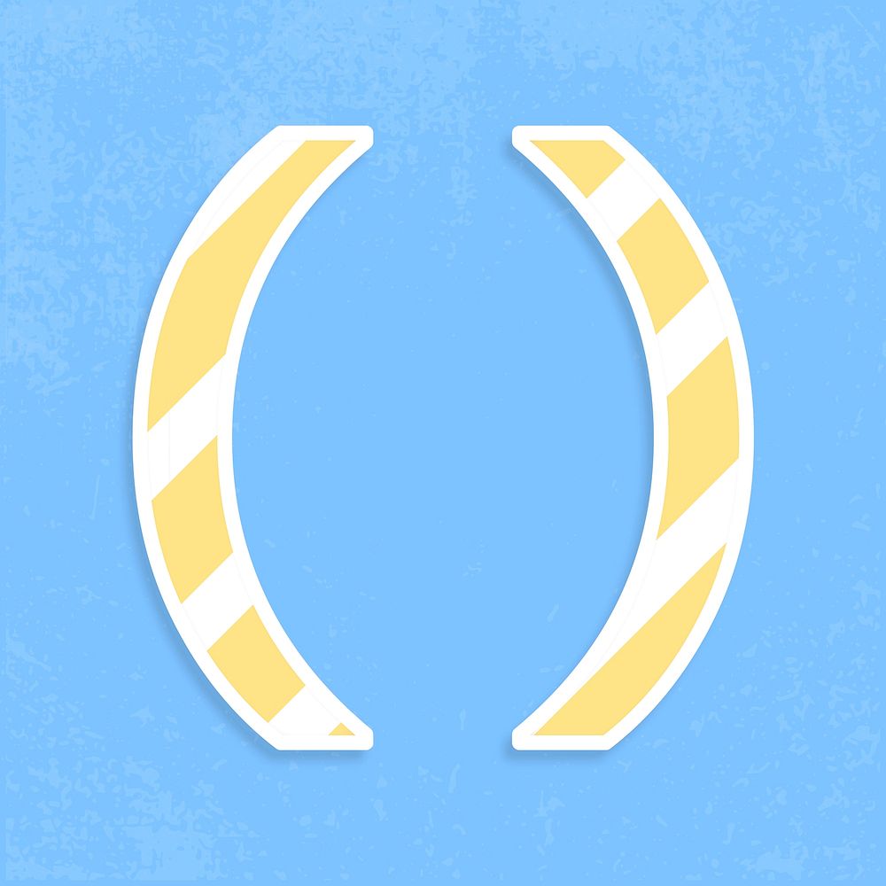 Parentheses mark font vector stripe | Premium Vector - rawpixel