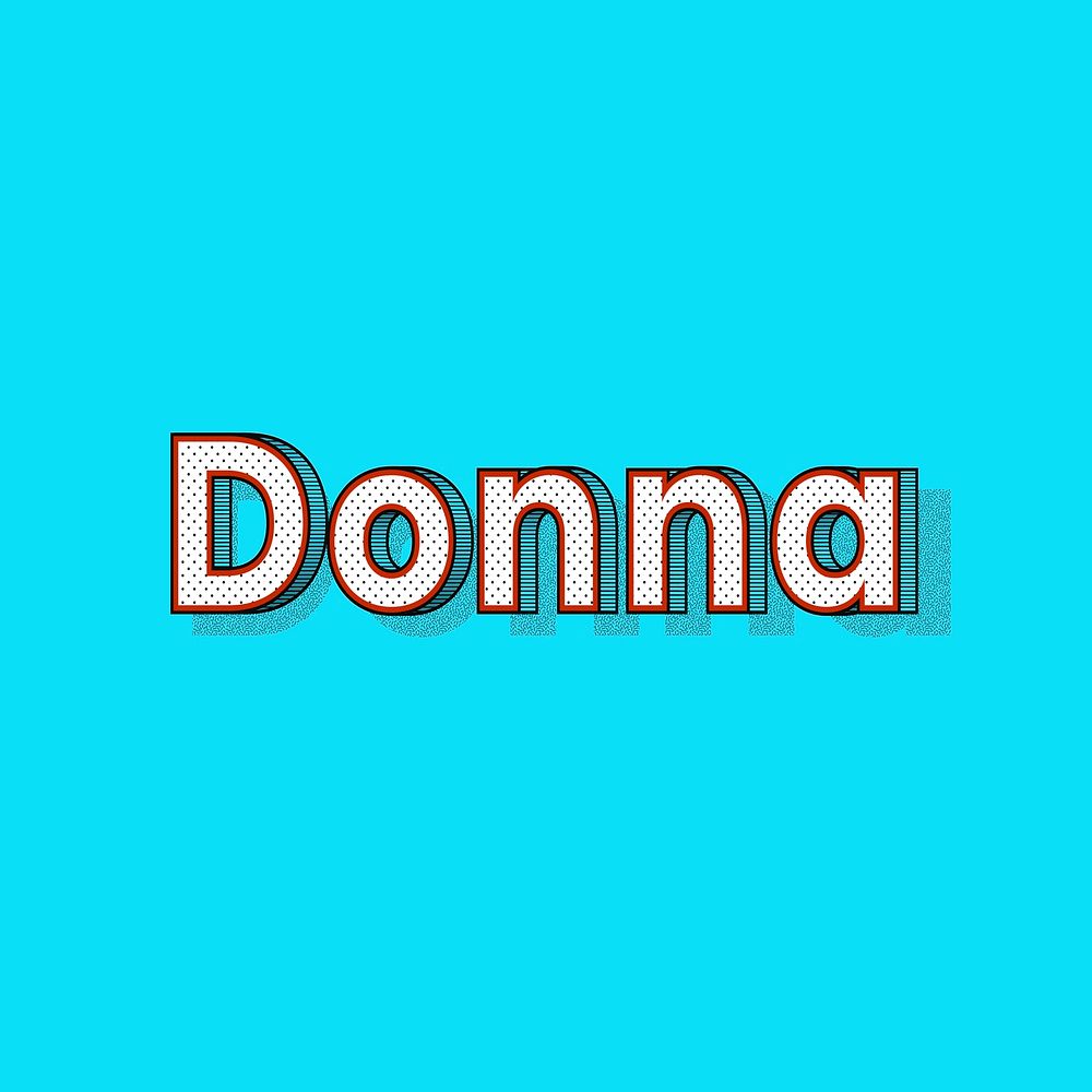 Dotted Donna female name retro | Free Photo - rawpixel