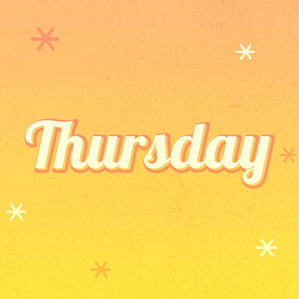 Thursday word orange gradient text | Free Photo - rawpixel