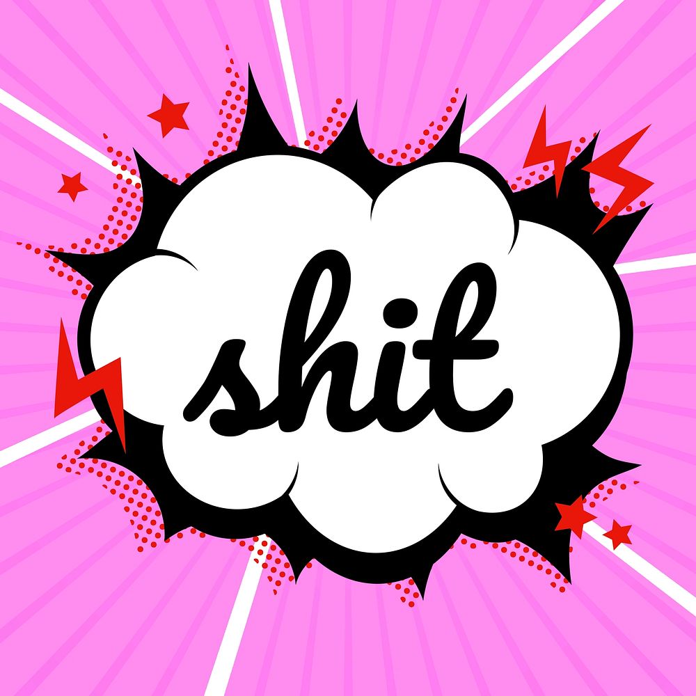 Shit word cartoon speech balloon | Free Photo - rawpixel