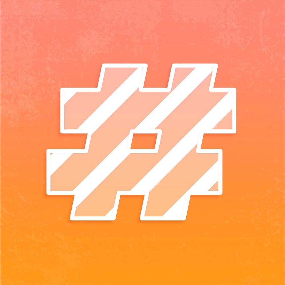 Hashtag font typography psd two | Premium PSD - rawpixel